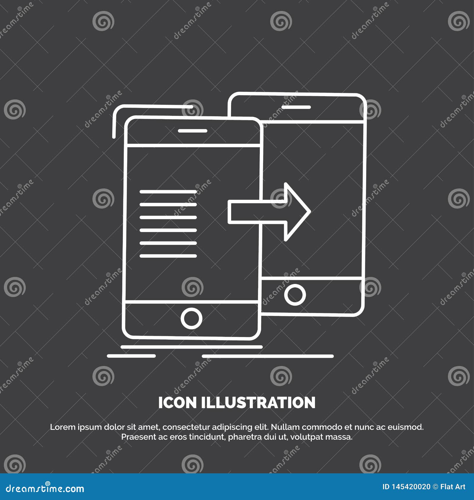 Data Sharing Sync Synchronization Syncing Icon Line Vector Symbol