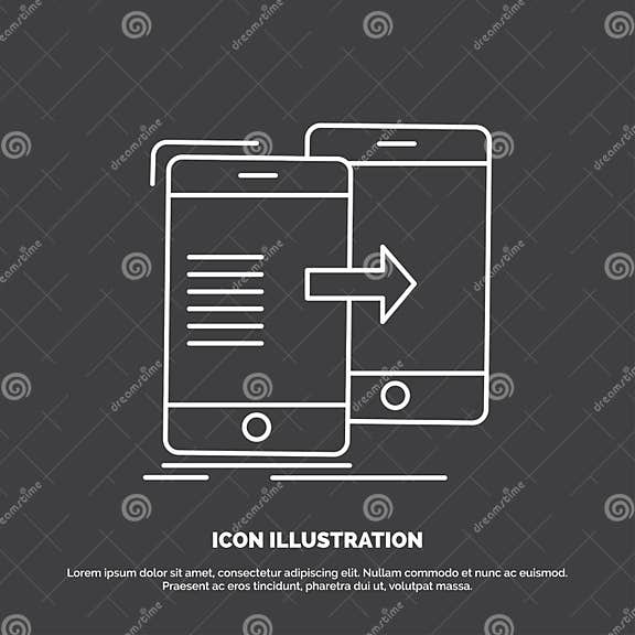 Data, Sharing, Sync, Synchronization, Syncing Icon. Line Vector Symbol for UI and UX, Website or ...