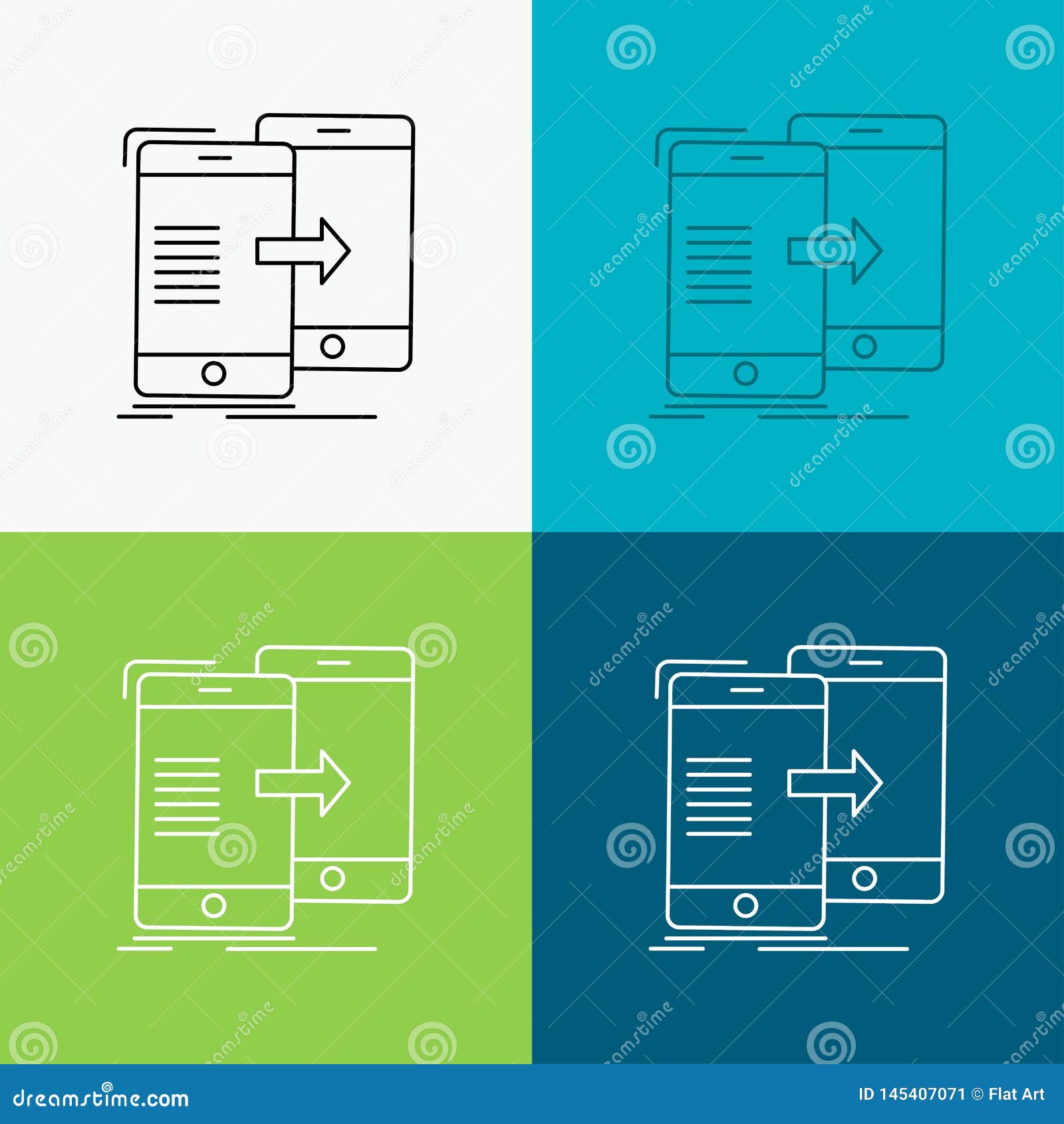 Data, Sharing, Sync, Synchronization, Syncing Icon Over Various Background. Line Style Design ...