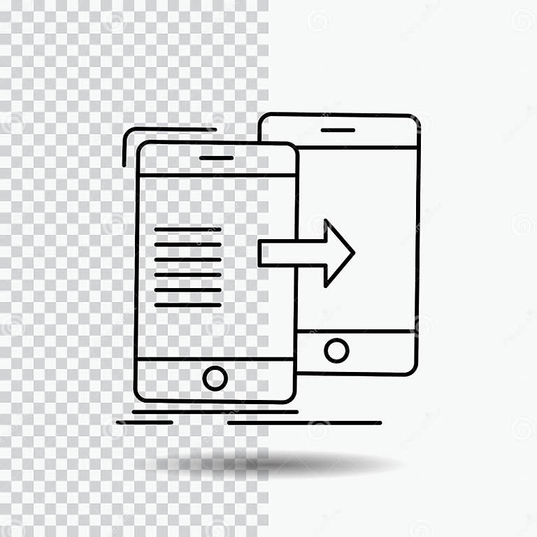 Data, Sharing, Sync, Synchronization, Syncing Line Icon on Transparent ...