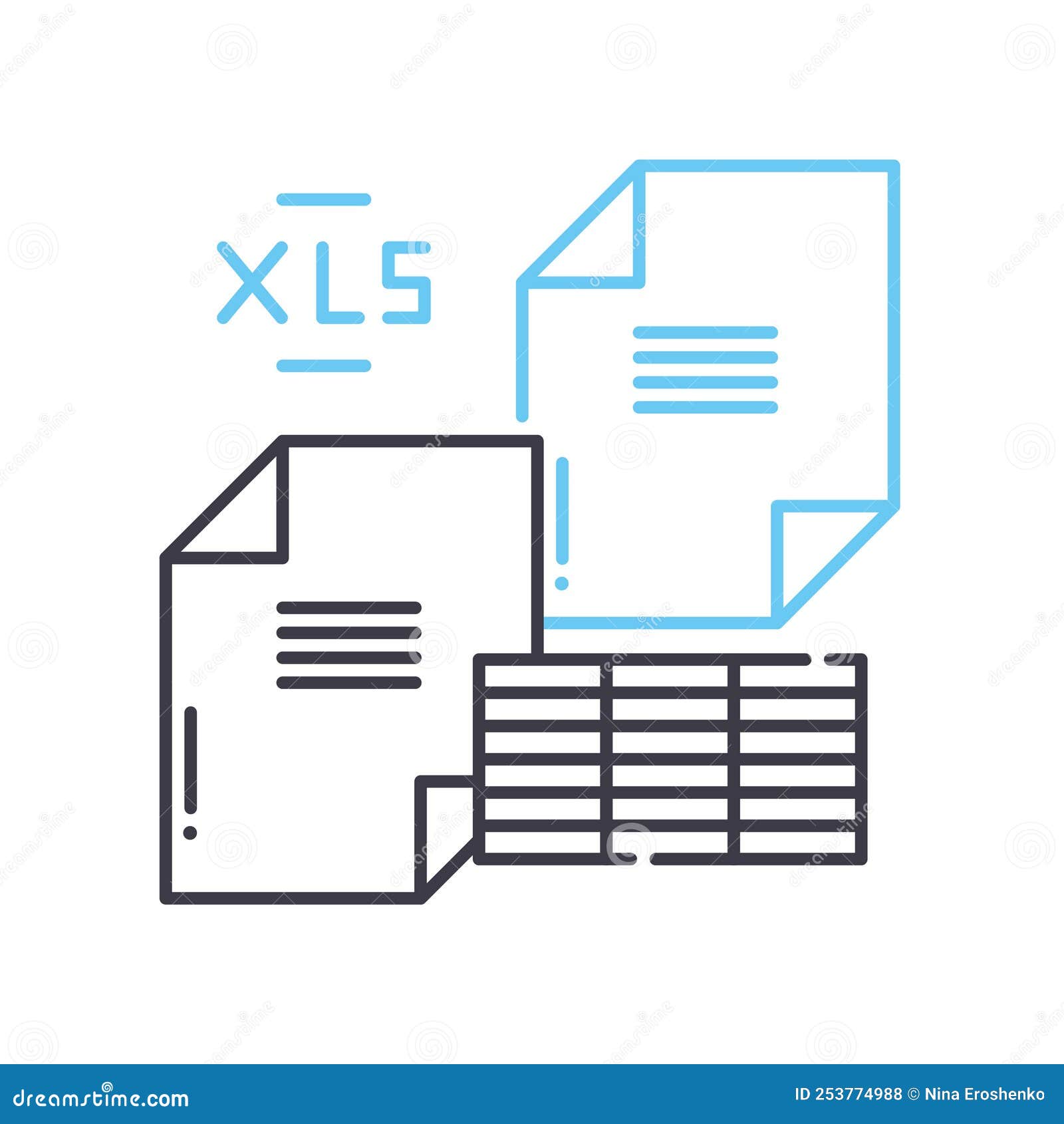 Data Sheet Line Icon, Outline Symbol, Vector Illustration, Concept Sign ...