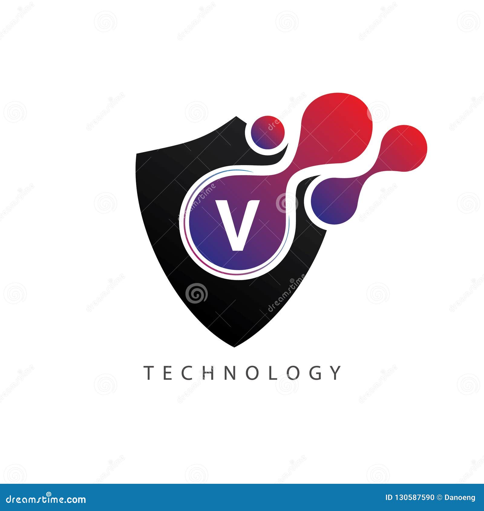 Data Shield Digital V Letter Logo Stock Illustration - Illustration of ...
