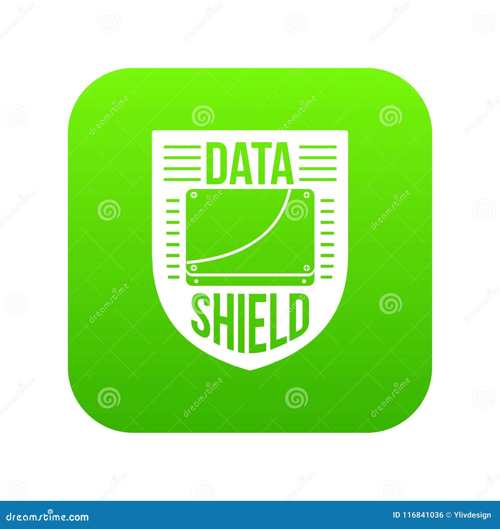 Data Shield Icon Green Vector Stock Vector - Illustration of insurance ...