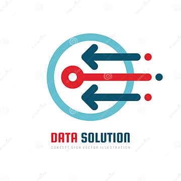 Data Solution Vector Logo Design. Digital Technology Concept Sign Stock ...