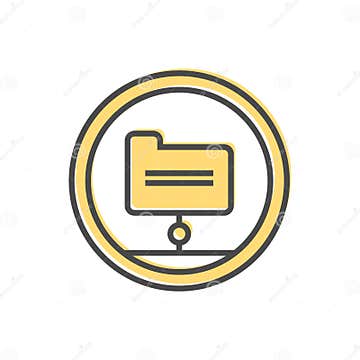Data Sorting Icon with Folder Sign Stock Vector - Illustration of info ...
