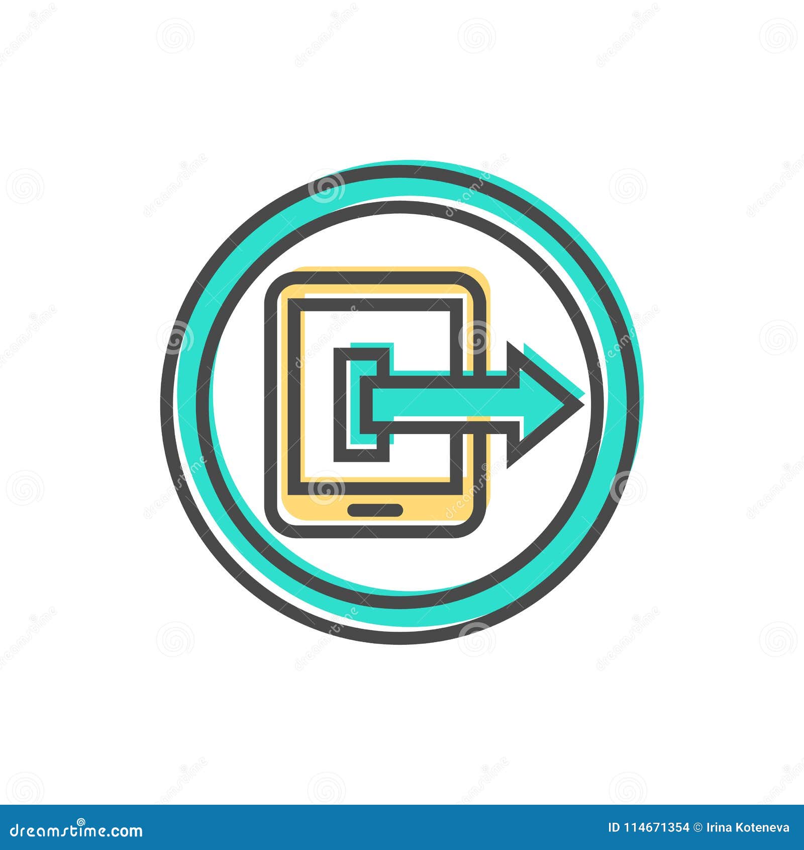 Data Sorting Icon with Tablet PC Sign Stock Illustration - Illustration ...