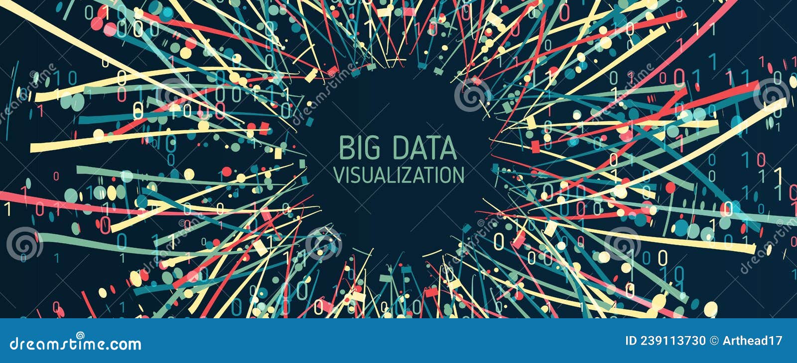 Data Sorting Process Big Data Stream Futuristic Infographics File