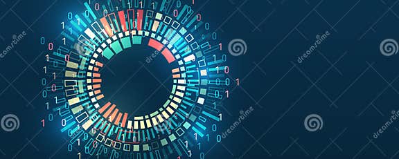 Data Sorting Process. Big Data Stream Futuristic Infographics. File ...