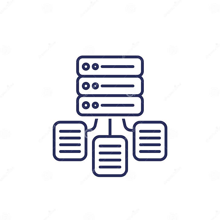 Data Source Icon, Data Management Line Vector Stock Illustration ...