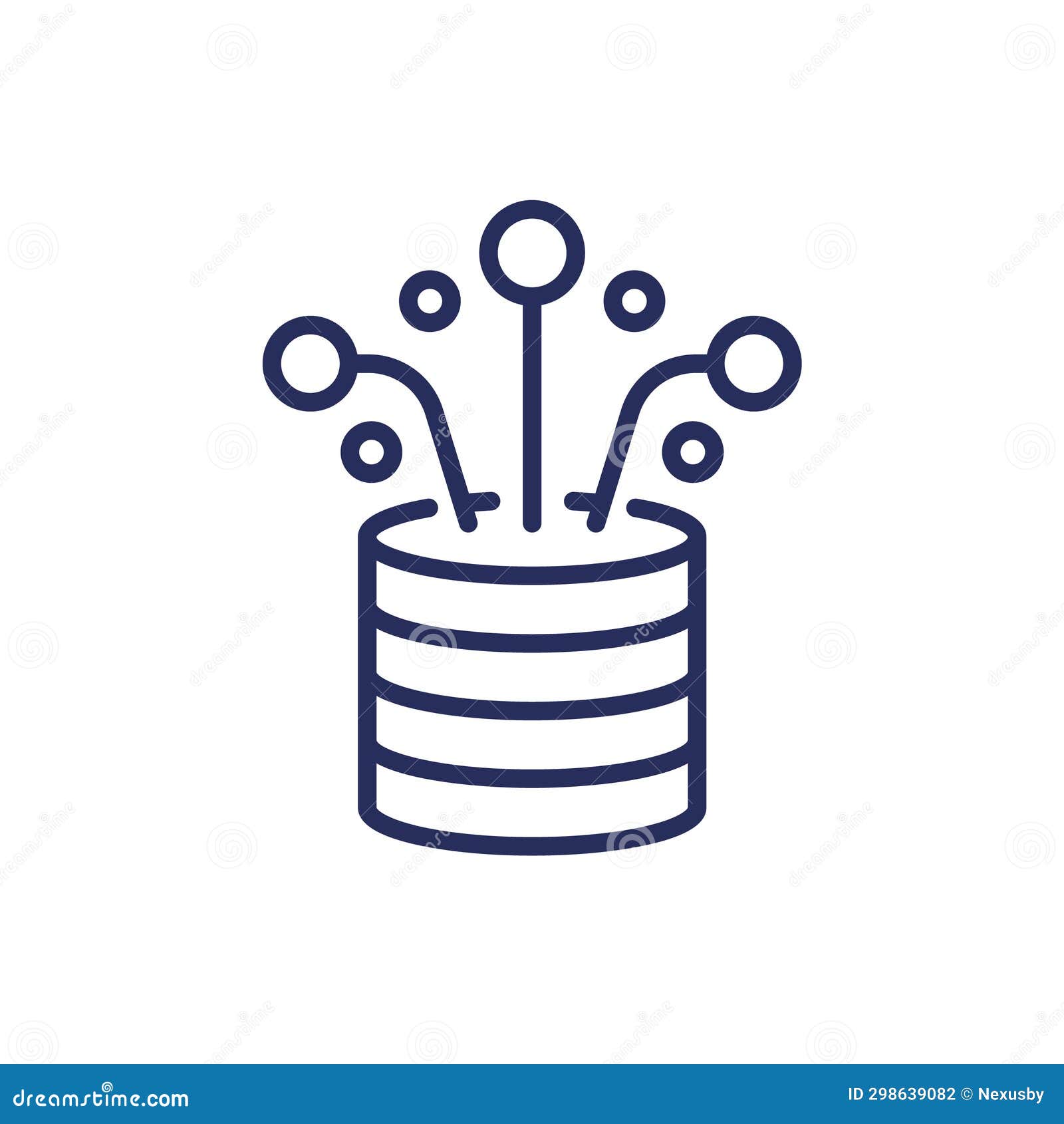 Data Sources Line Icon on White Stock Illustration - Illustration of ...