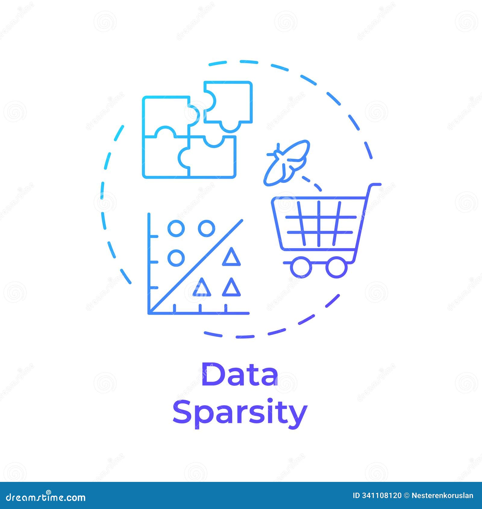 Data Sparsity Blue Gradient Concept Icon Stock Illustration ...