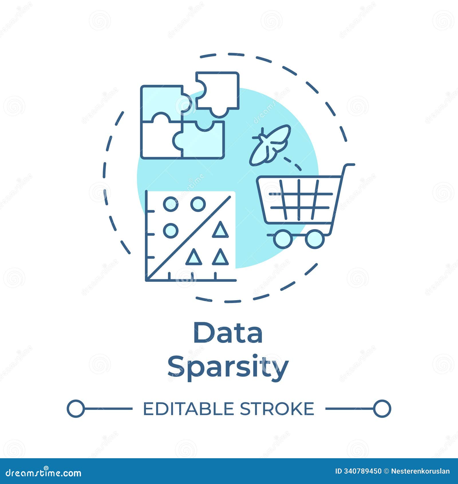 Data Sparsity Soft Blue Concept Icon Stock Illustration - Illustration ...