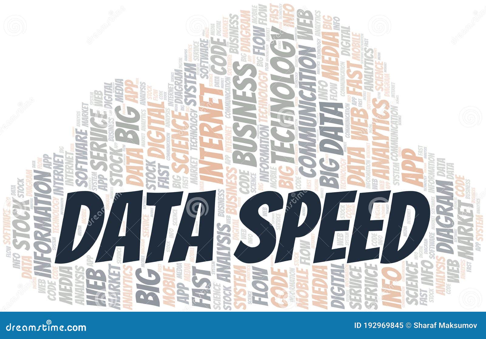 Data Speed Vector Word Cloud, Made with Text only. Stock Vector ...