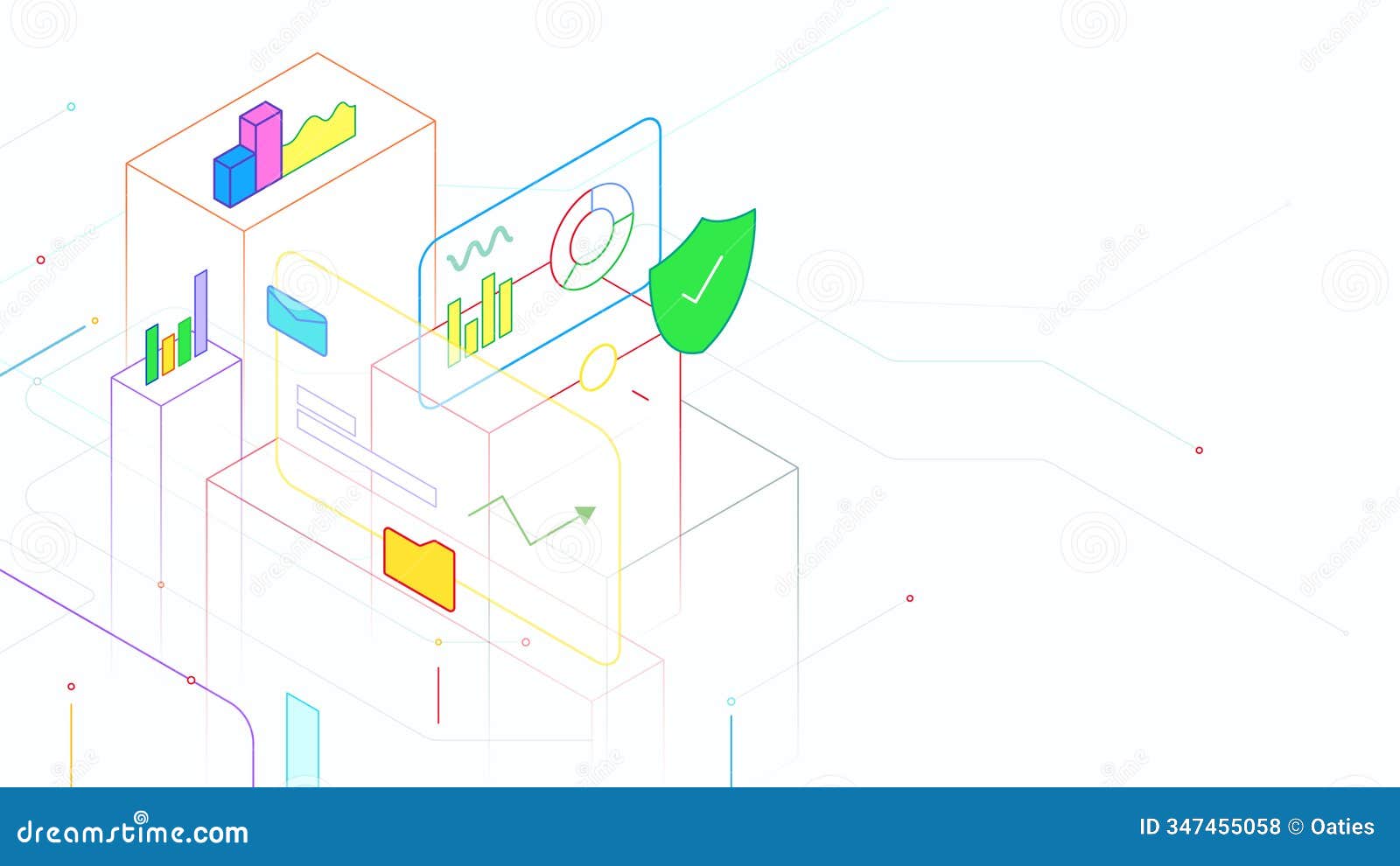 Data Statistical and Analysis Isometric Vector Illustration Background ...