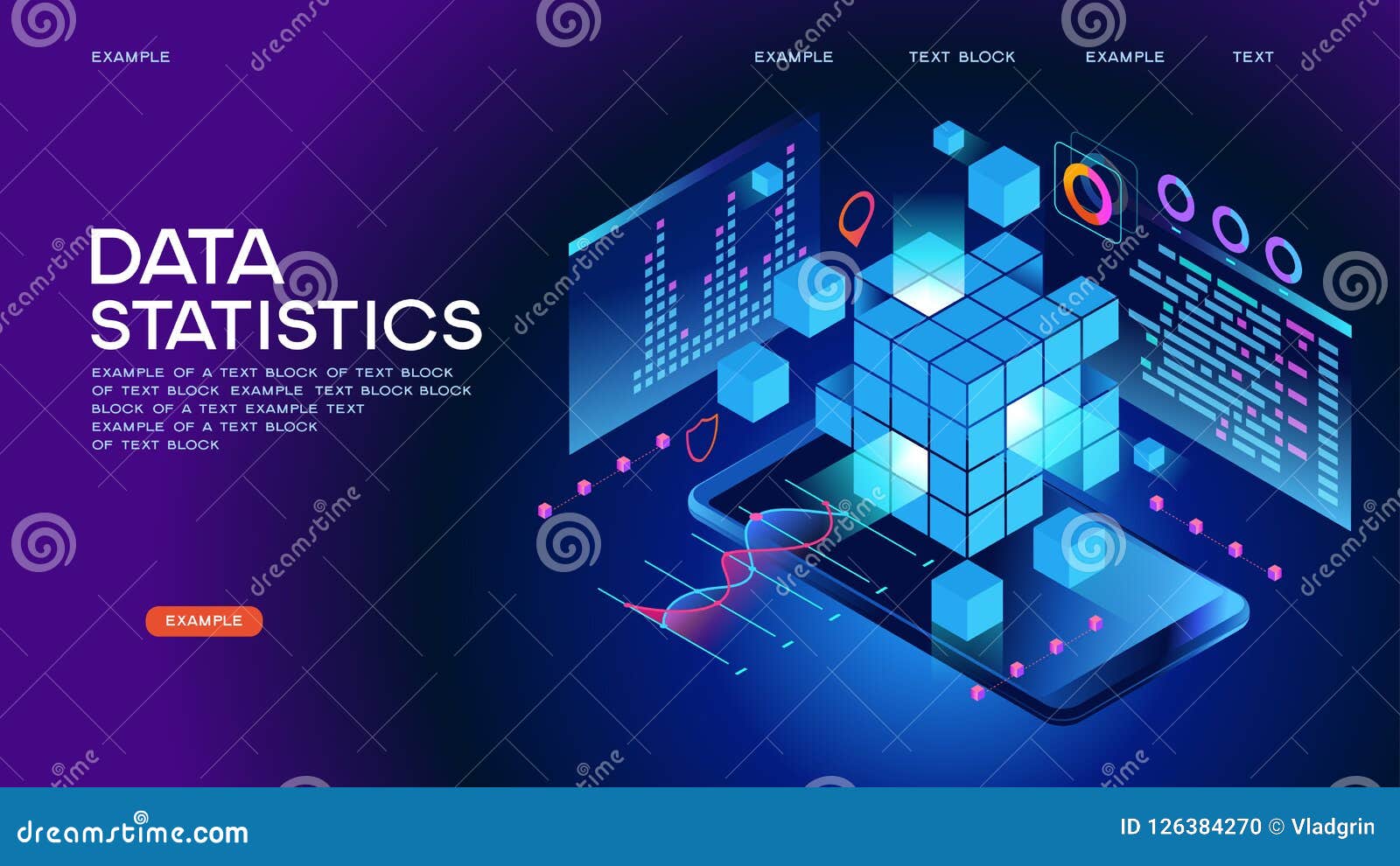 Data statistics Web Banner stock vector. Illustration of chart - 126384270