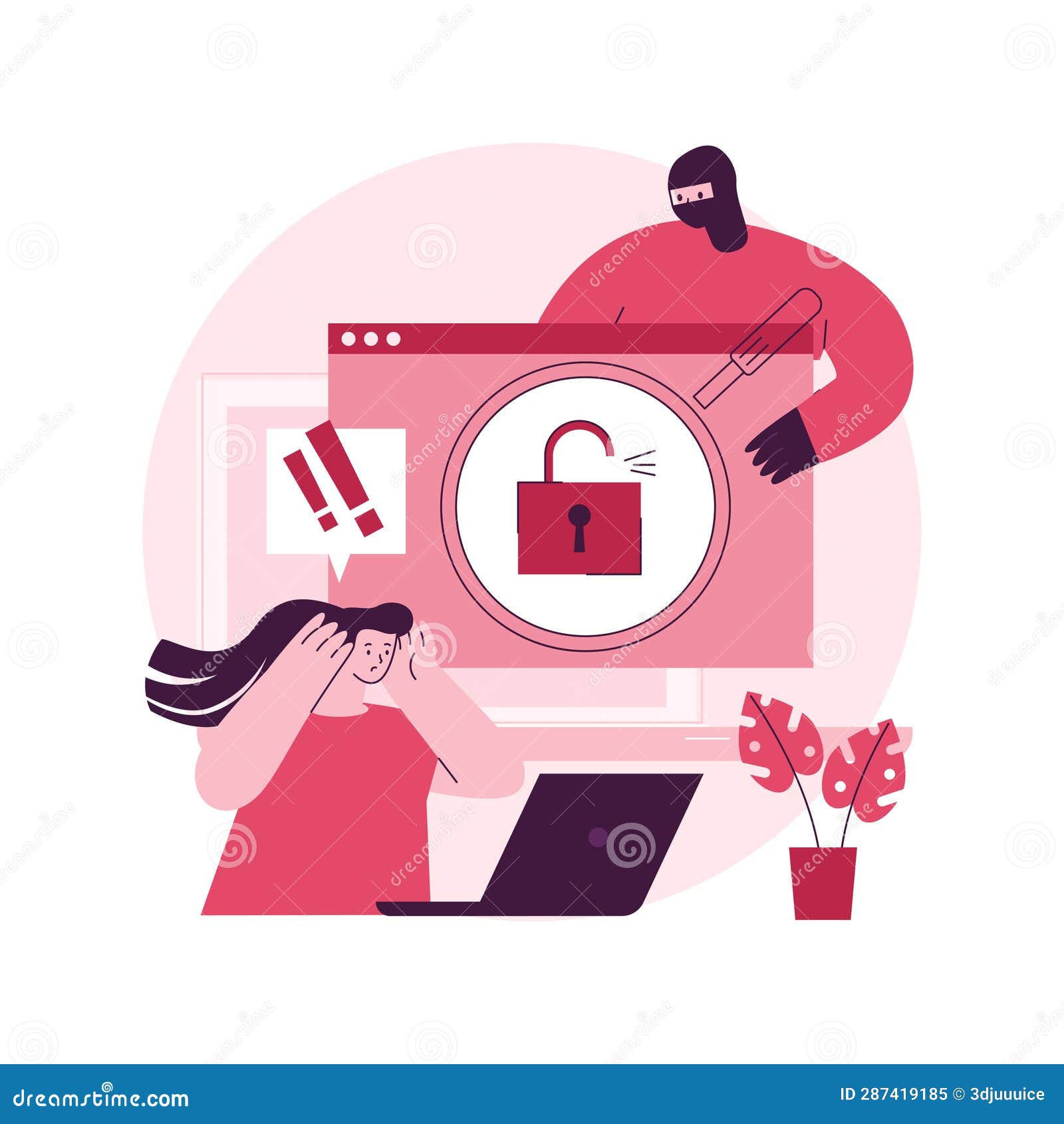 Data Stealing Malware Abstract Concept Vector Illustration. Stock ...