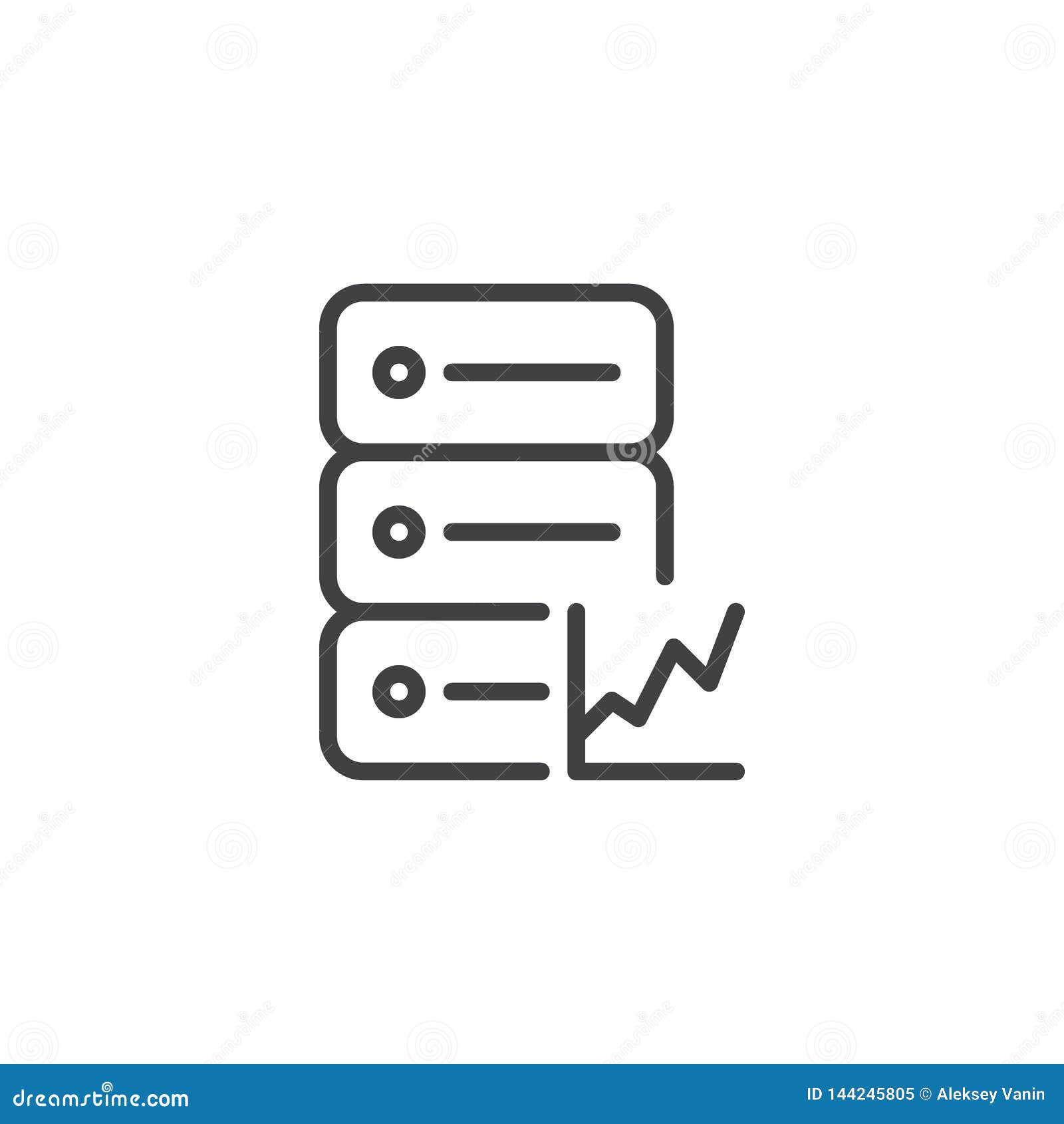 Data Storage Analysis Line Icon Stock Vector - Illustration of outline ...