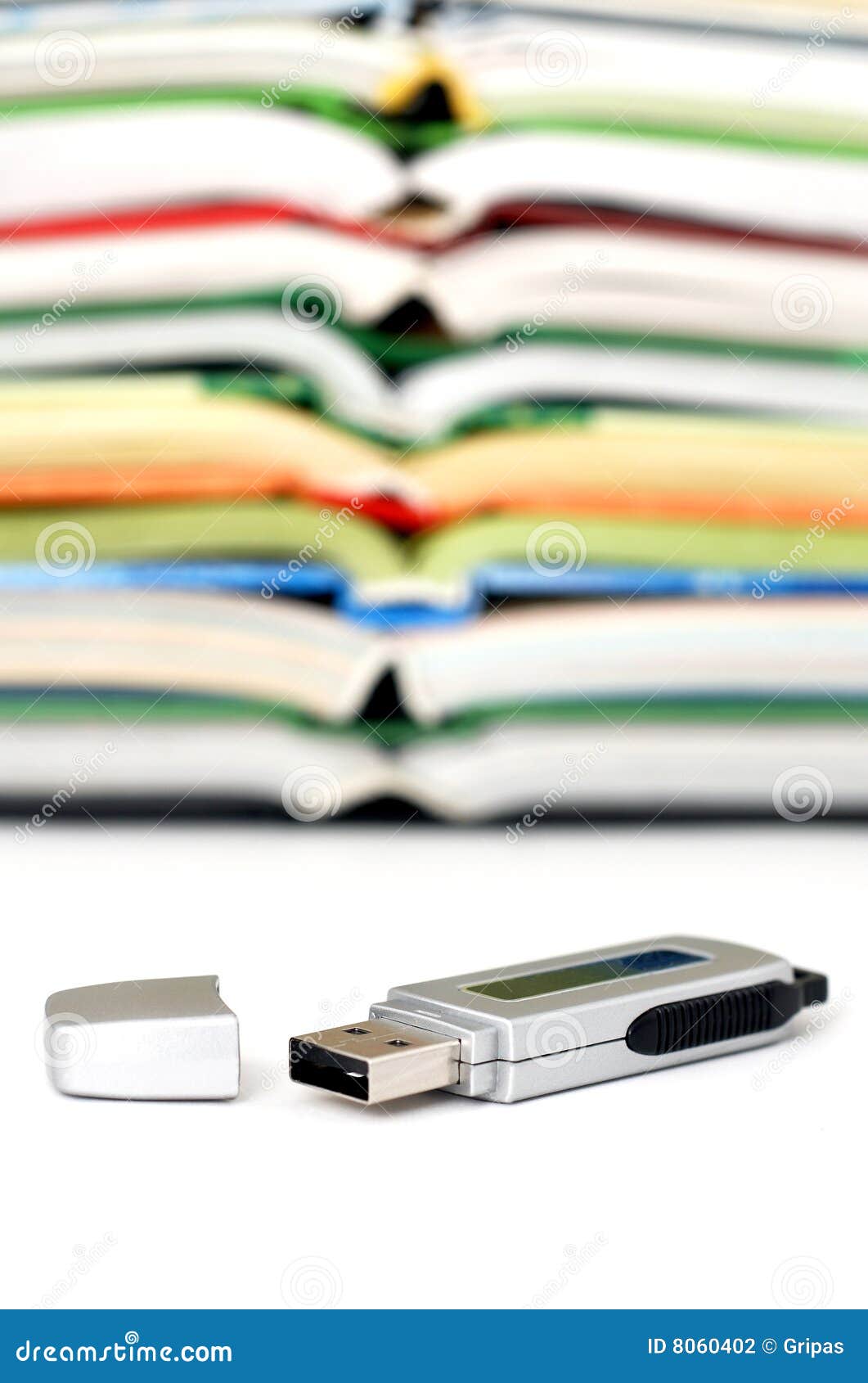 Data storage with books stock photo. Image of device, connect - 8060402