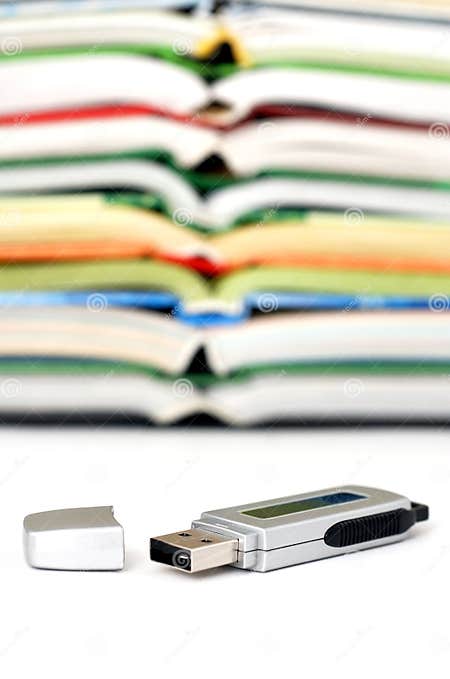 Data storage with books stock photo. Image of device, connect - 8060402