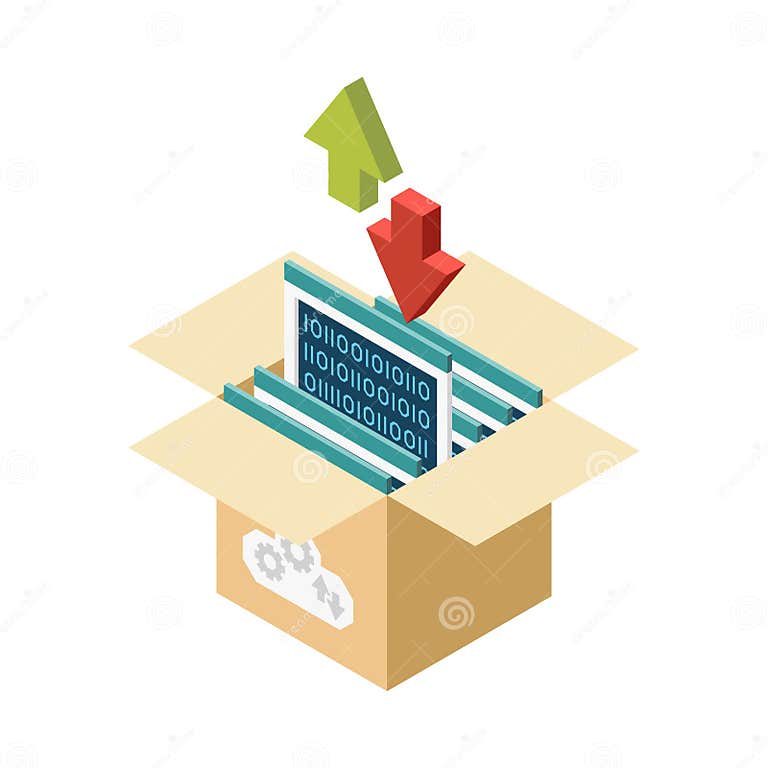 Data Storage Box Composition Stock Illustration - Illustration of ...