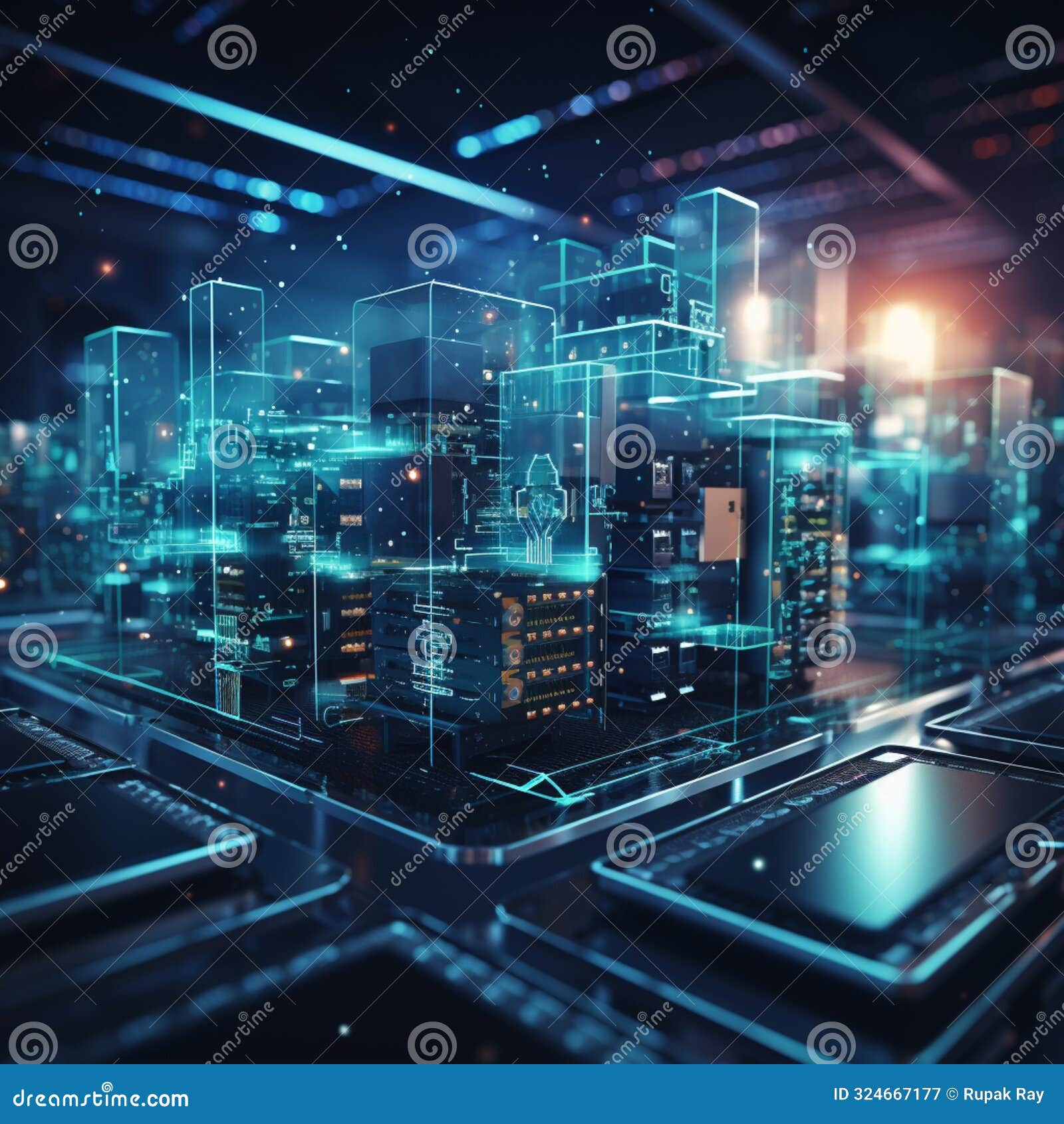 Data Storage Cabinet Quantum Computing Database Cloud Computing Concept Image Stock Illustration ...