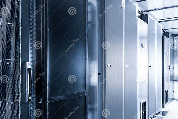 Data Storage Cabinets with Hard Drive Array Stock Image - Image of ...
