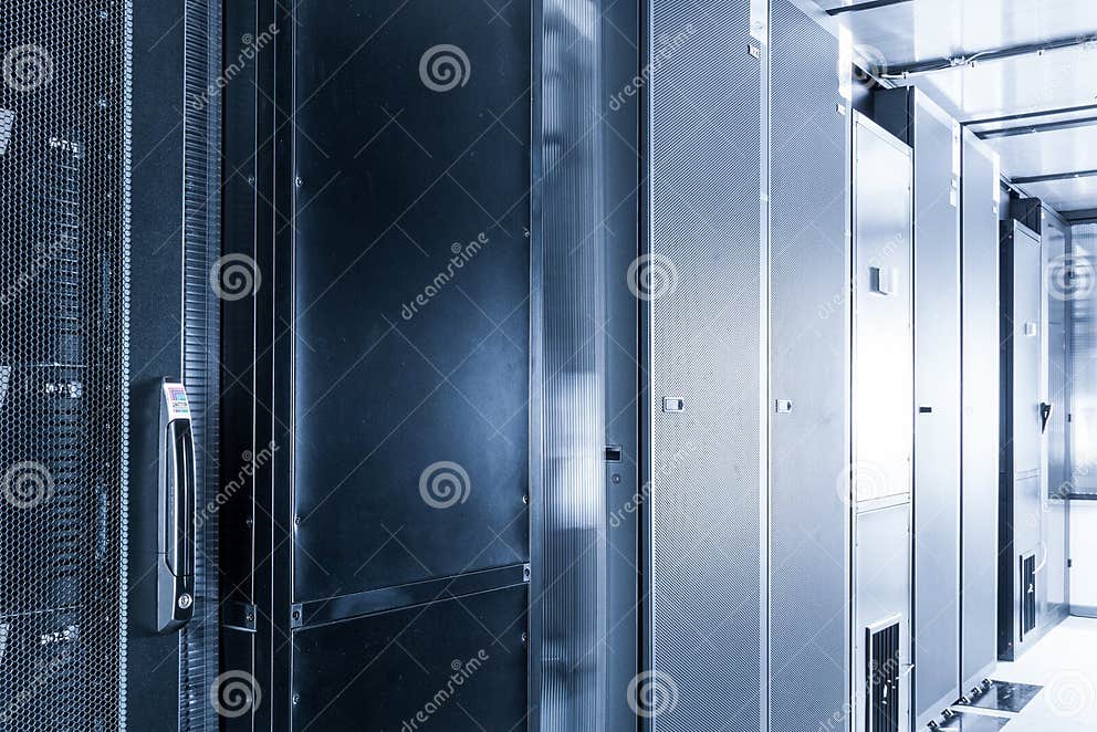 Data Storage Cabinets with Hard Drive Array Stock Image - Image of ...