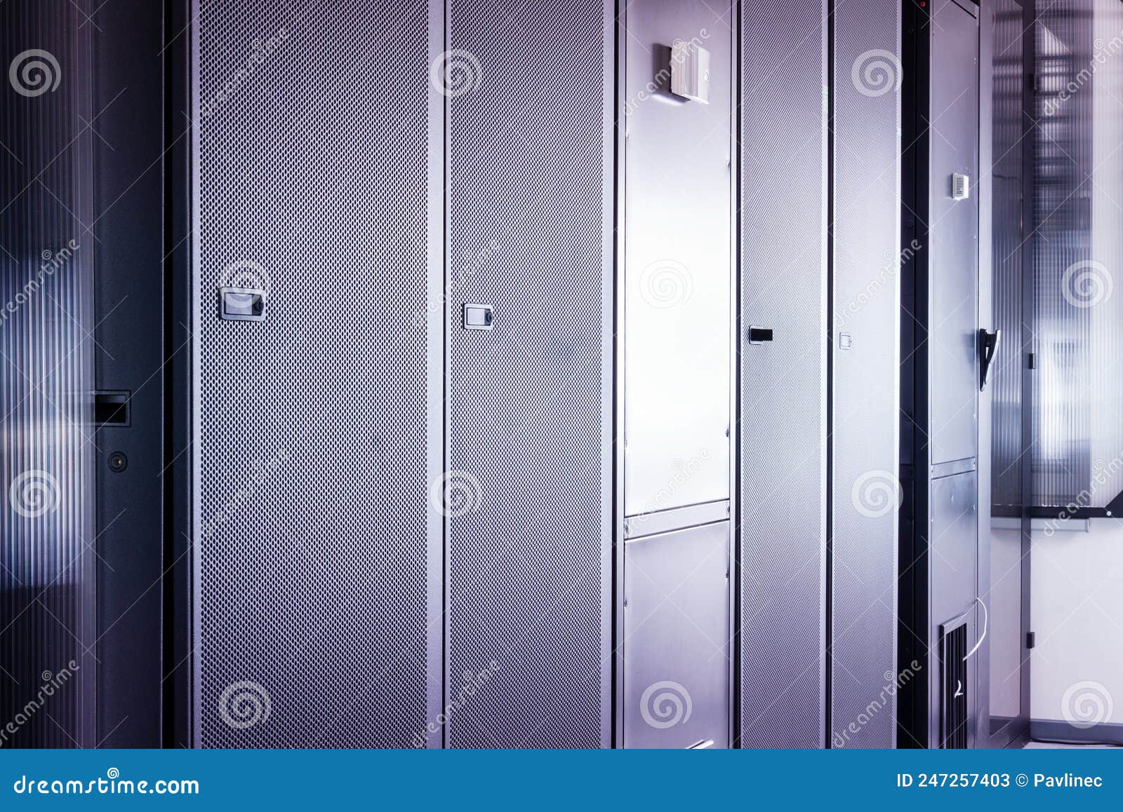Data Storage Cabinets with Hard Drive Array Stock Image - Image of ...