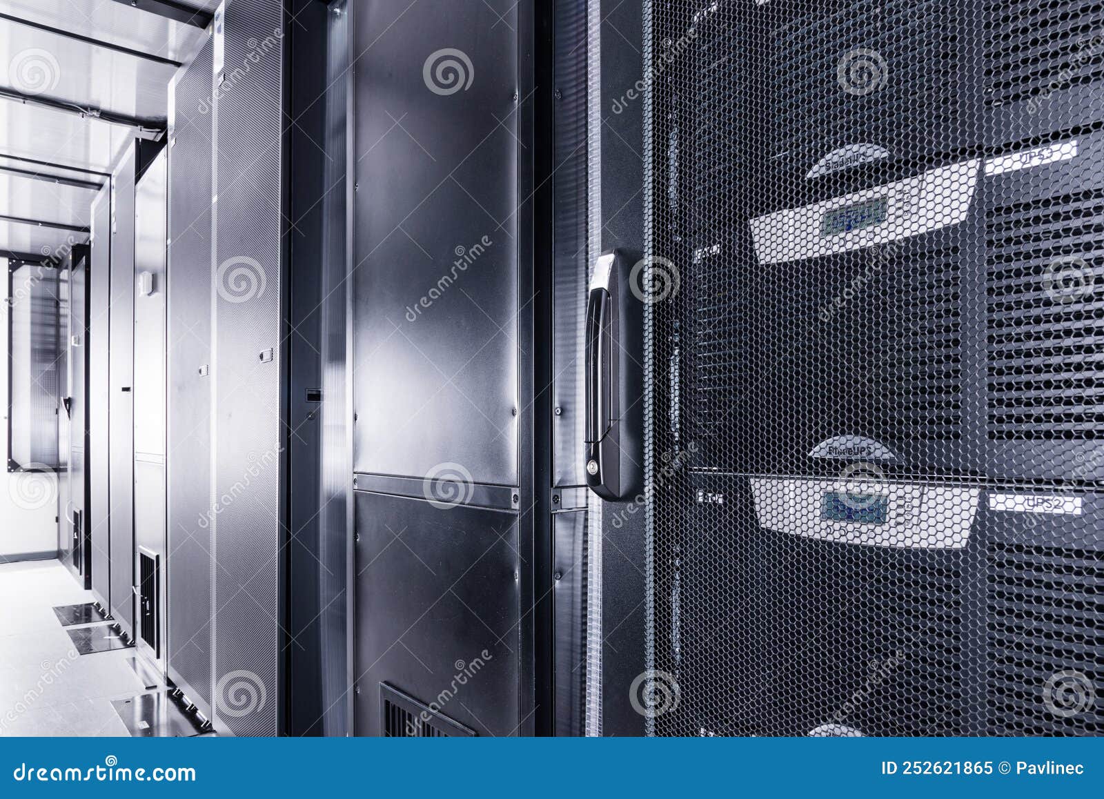 Data Storage Cabinets with Hard Drive Array Stock Image - Image of ...