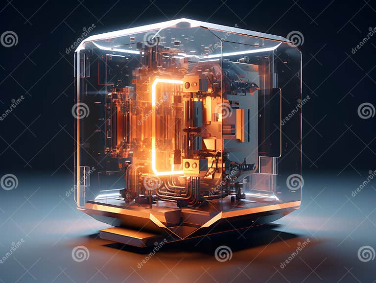 Data Storage Center. Quantum Computing, Database, Cloud Computing Concept Stock Illustration ...