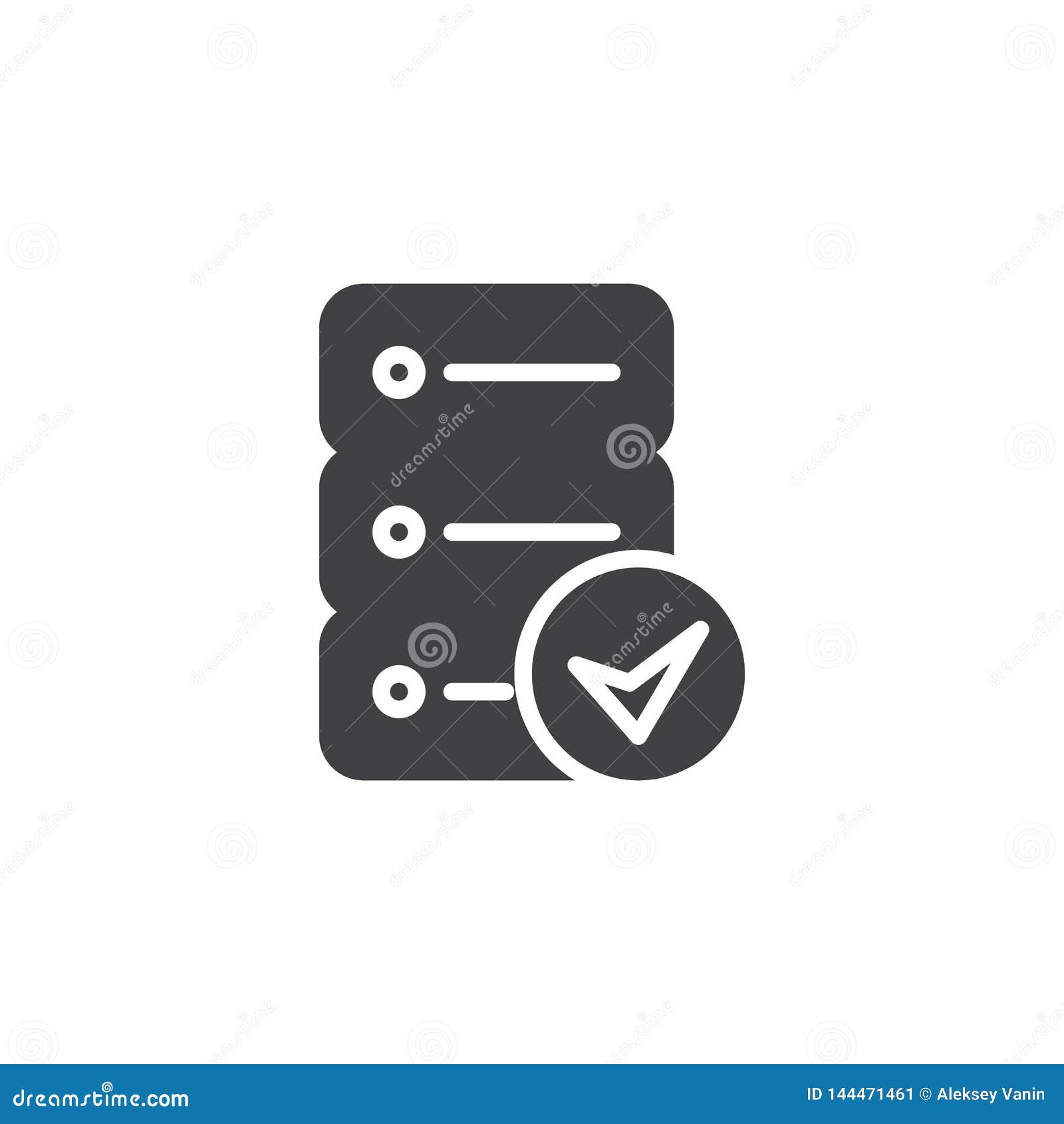 Data Storage Check Completed Vector Icon Stock Vector - Illustration of ...
