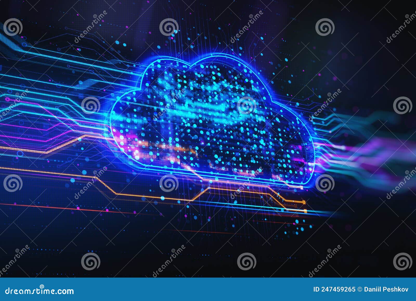 Data Storage and Cloud Computing Technology Stock Illustration ...