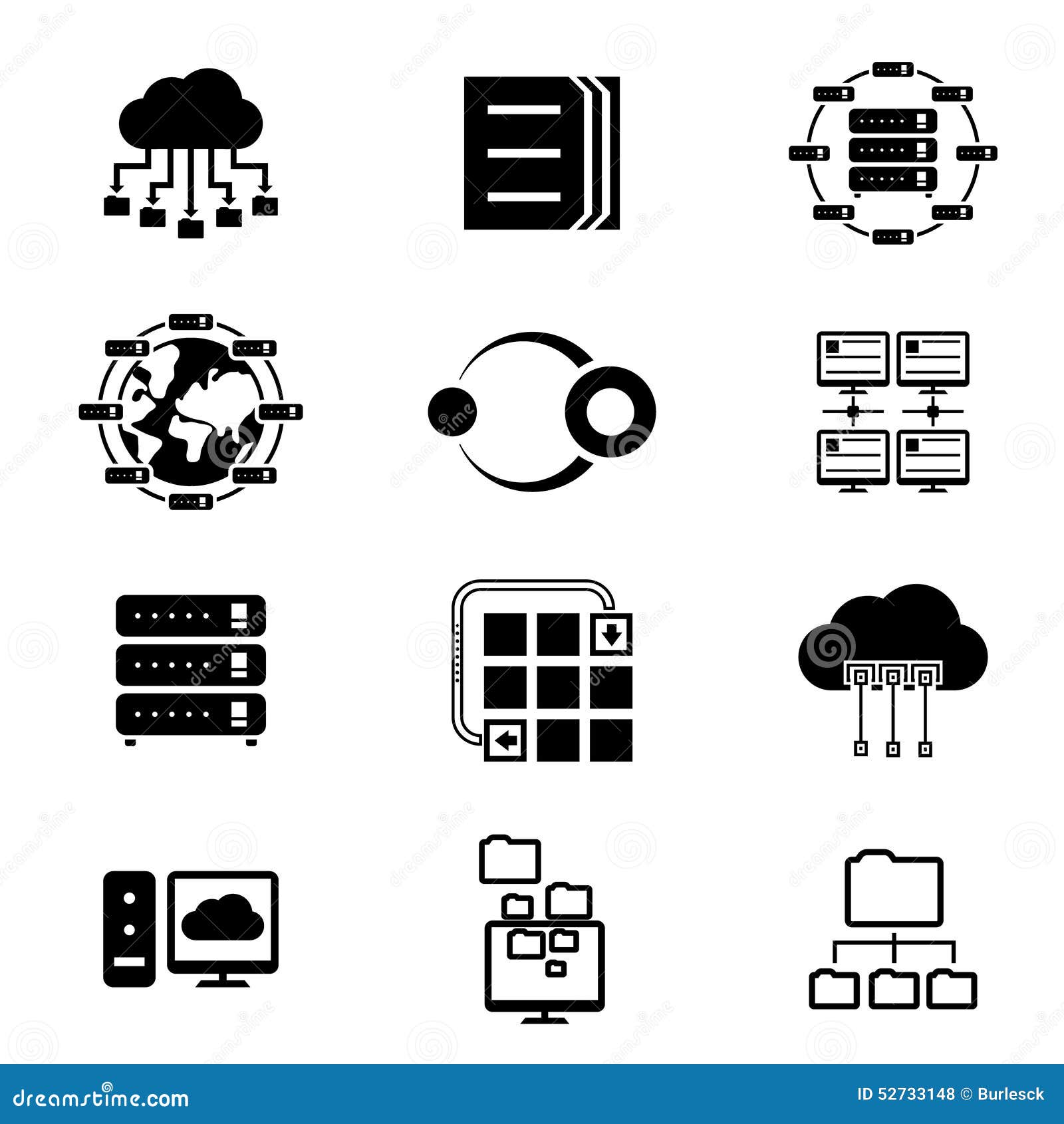 Data Storage and Cloud Services Stock Vector - Illustration of hosting ...