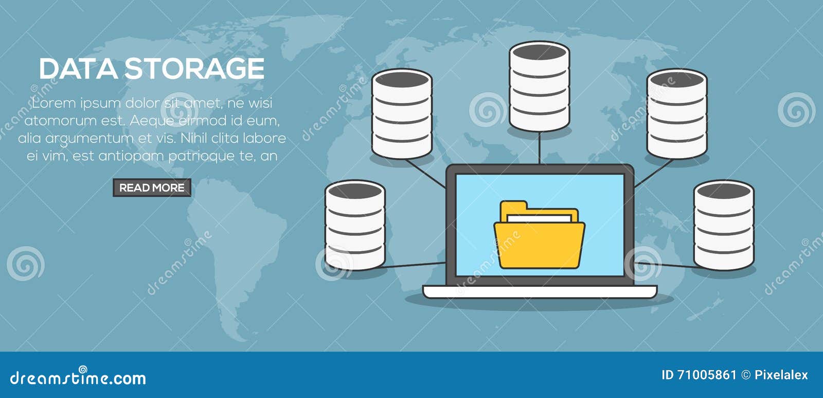 Data Storage Concept Banner Stock Vector - Illustration of thin, line ...