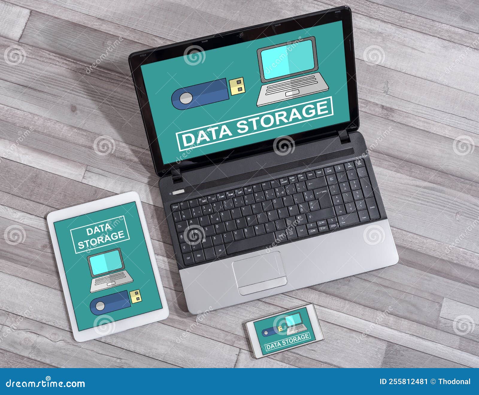 Data Storage Concept on Different Devices Stock Image - Image of stick ...