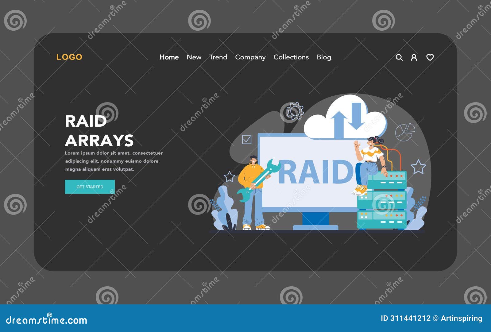 Data Storage Concept. Flat Vector Illustration. Stock Vector ...