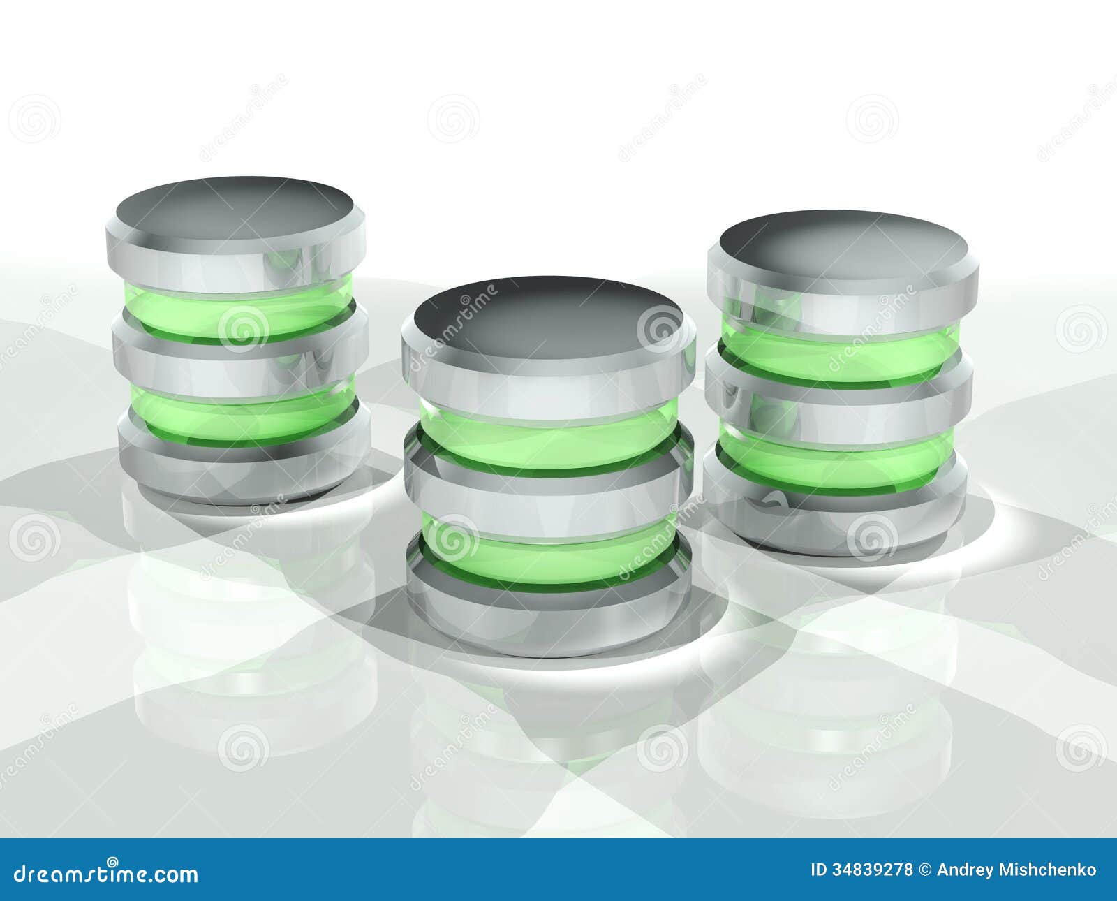 Data Storage Concept: Green Glossy Stock Illustration - Illustration of ...