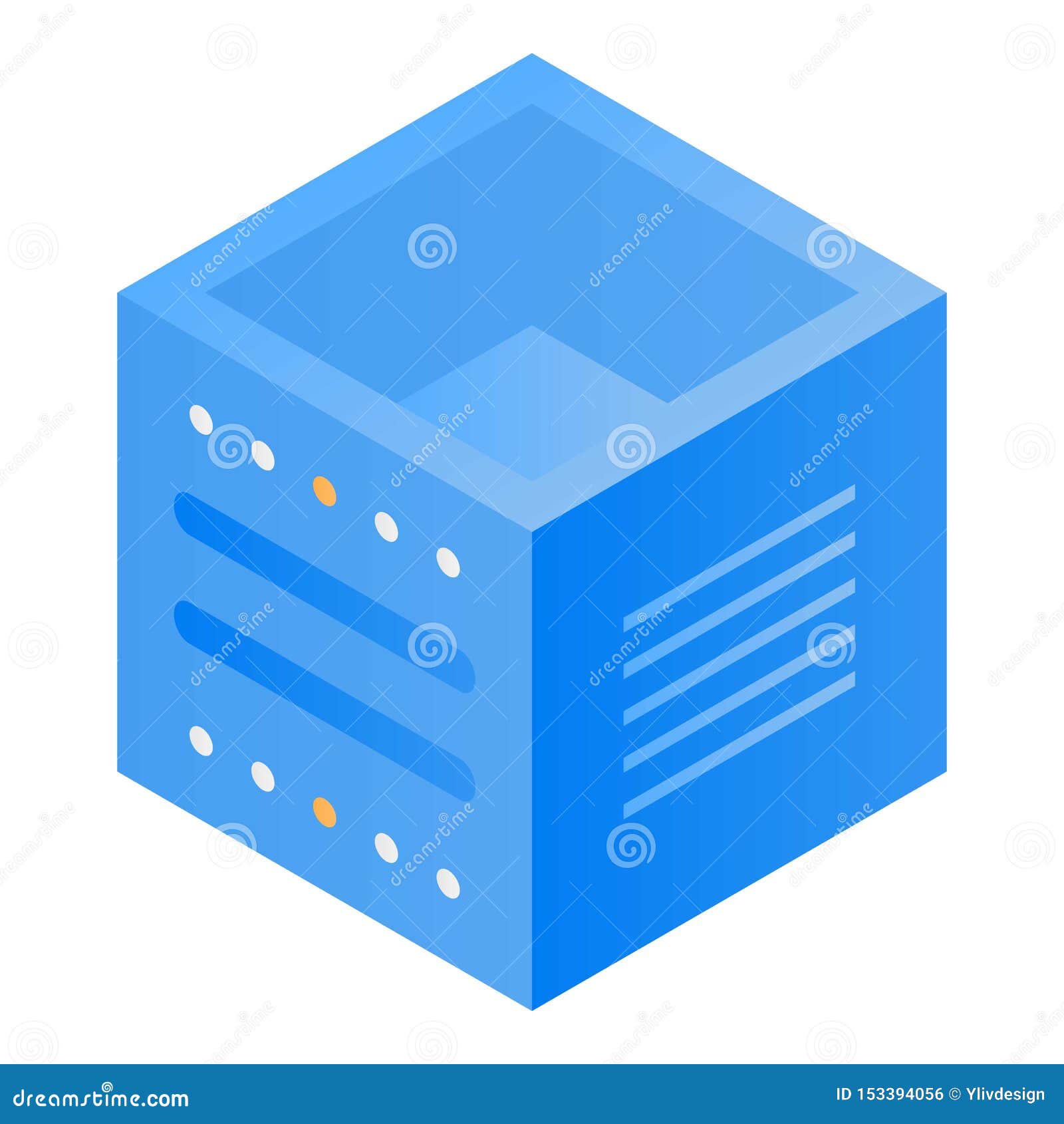 Data Storage Cube Icon, Isometric Style Stock Vector - Illustration of ...