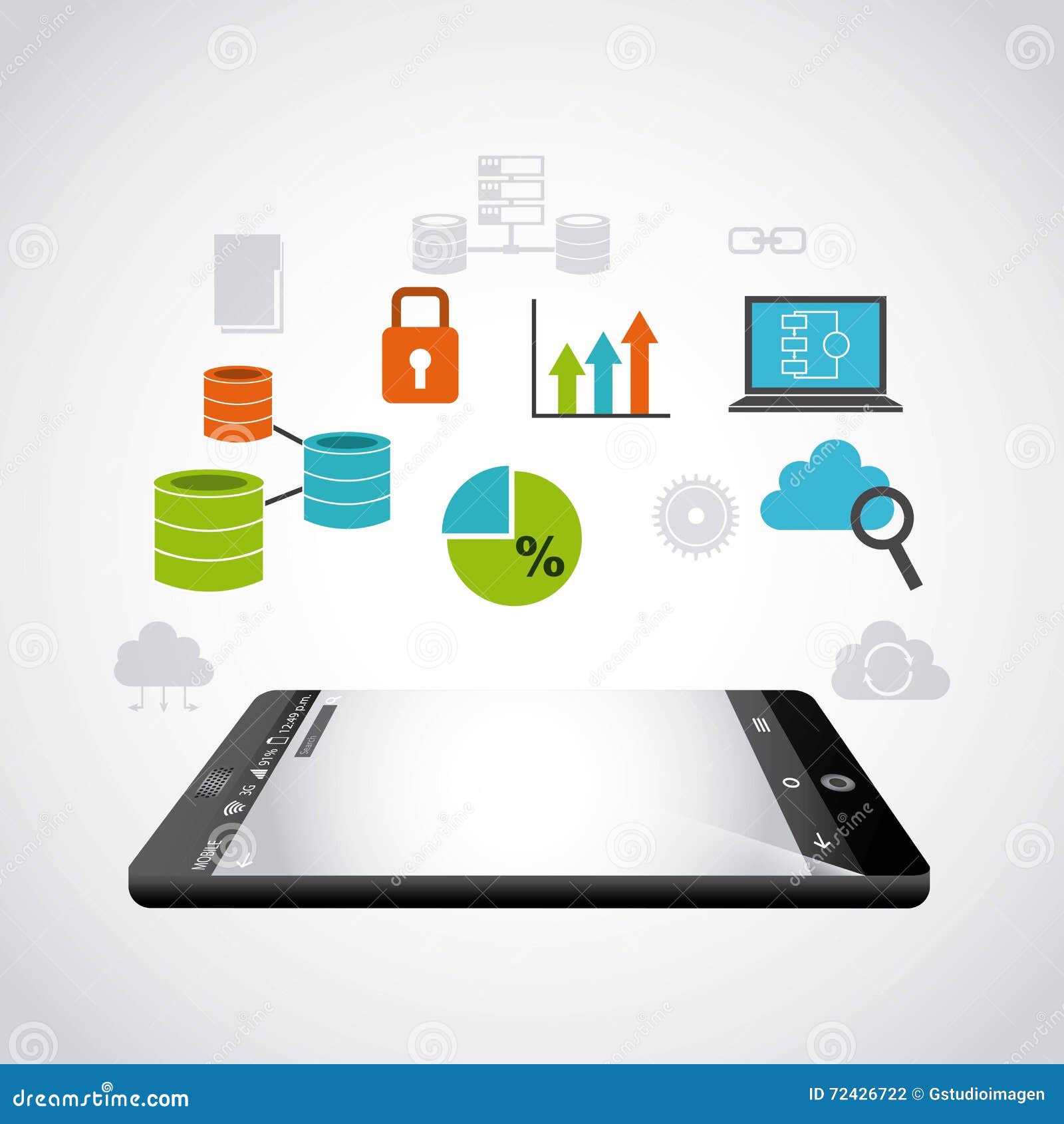 Data storage design stock illustration. Illustration of icon - 72426722
