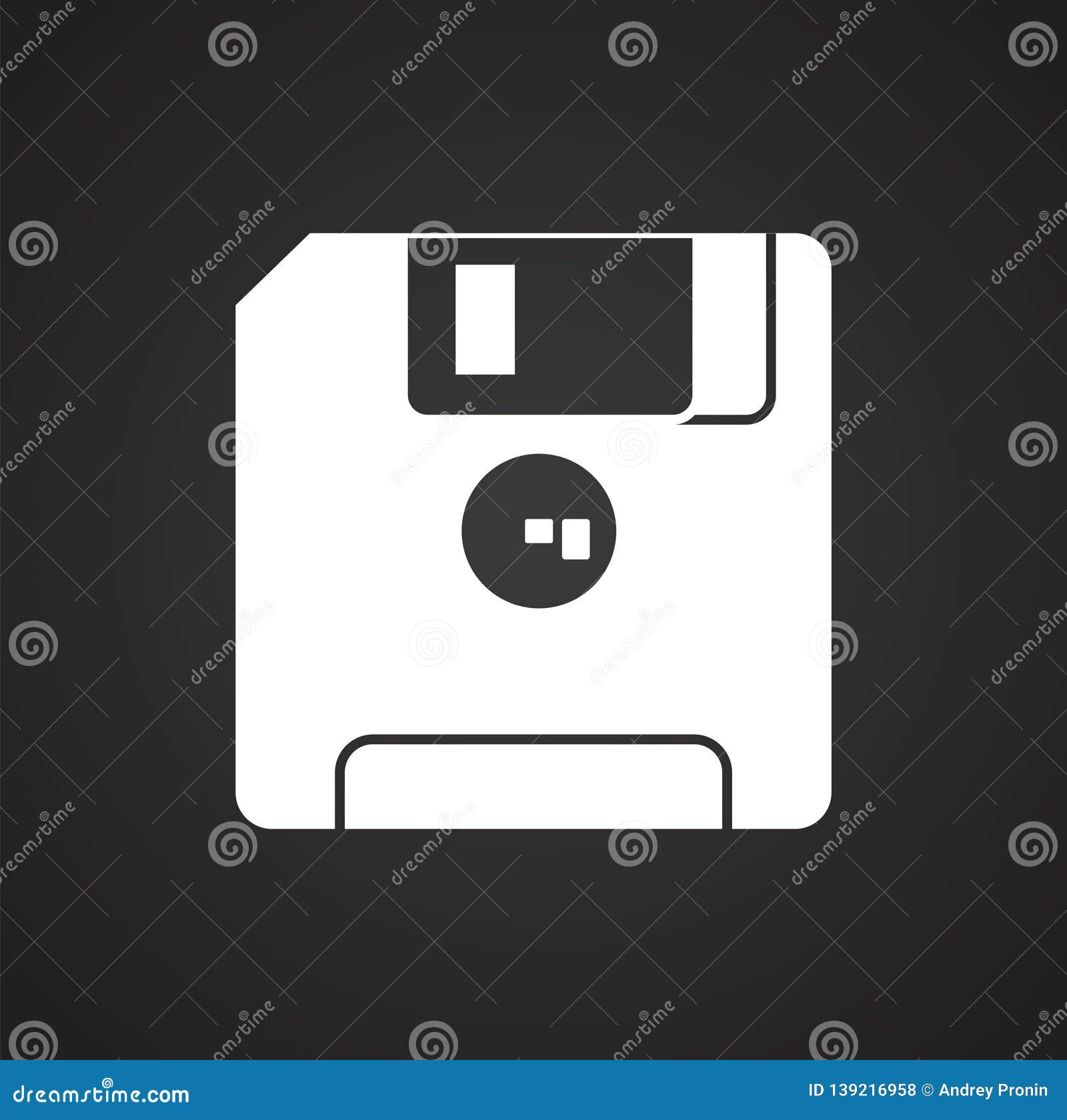 Data Storage Device Icon on Black Background for Graphic and Web Design ...