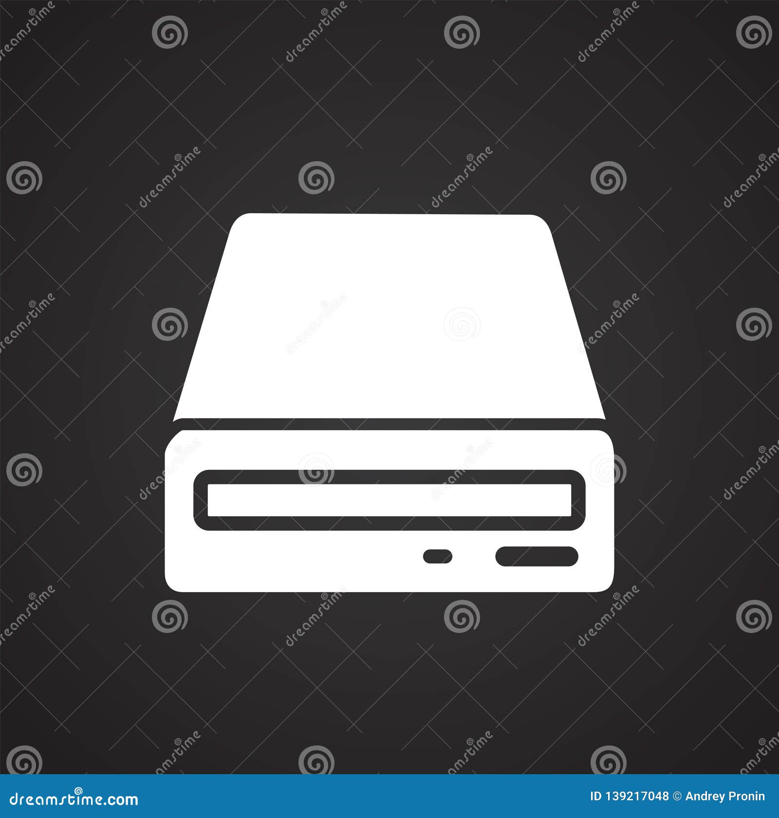 Data Storage Device Icon on Black Background for Graphic and Web Design ...