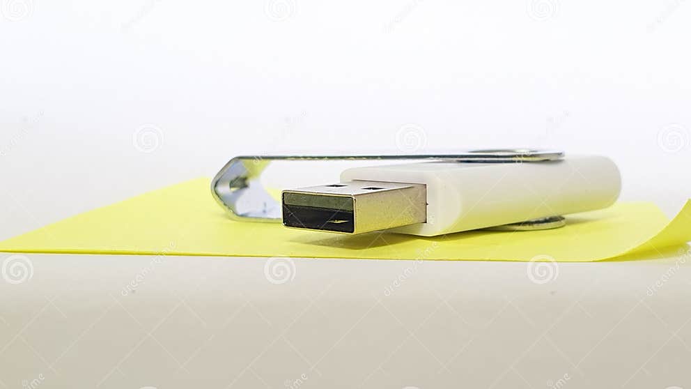 Data Storage Flashdisk with USB Type a Connection, White Color Stock ...