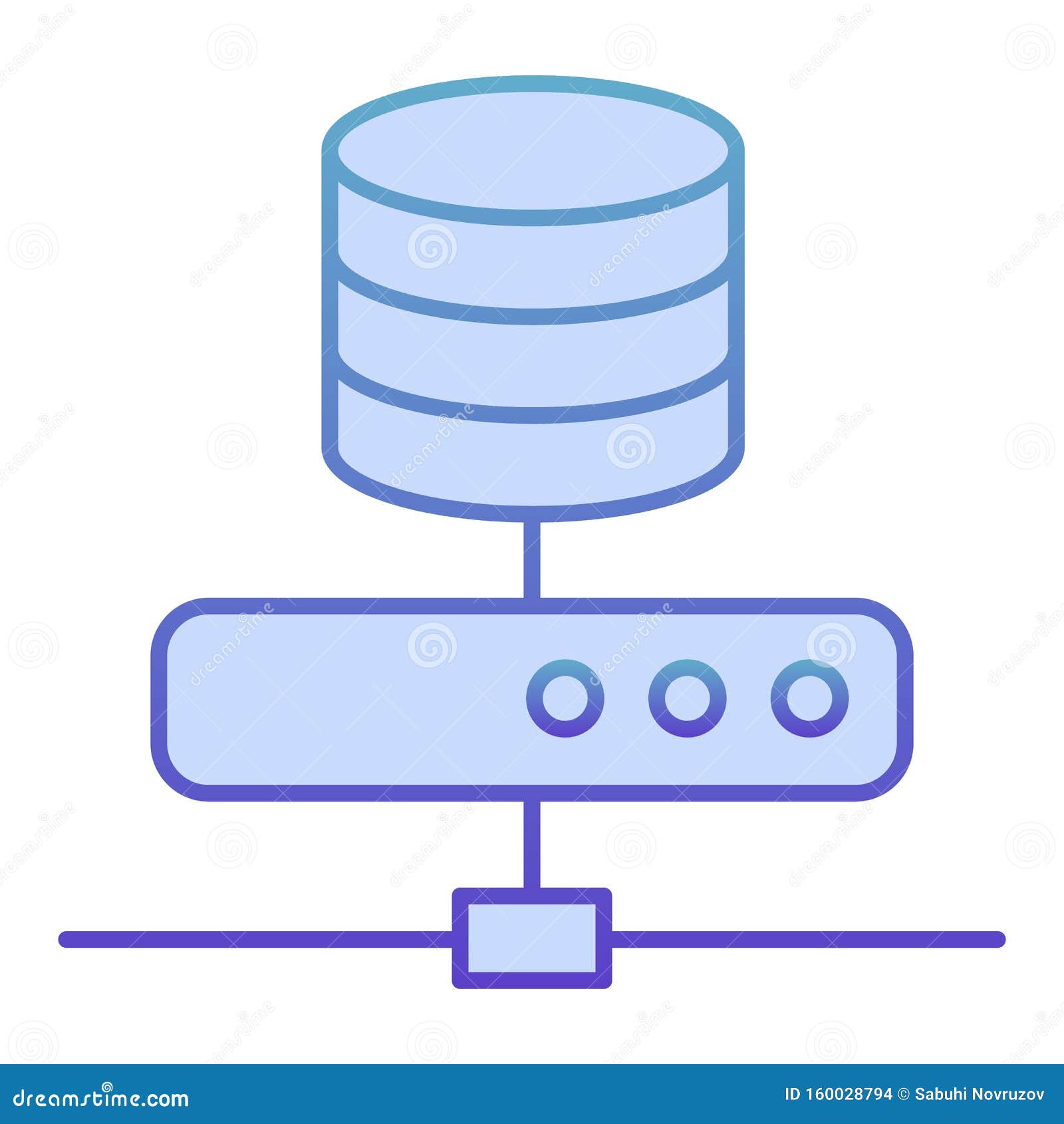 Data Storage Flat Icon. Computer Server Blue Icons in Trendy Flat Style ...