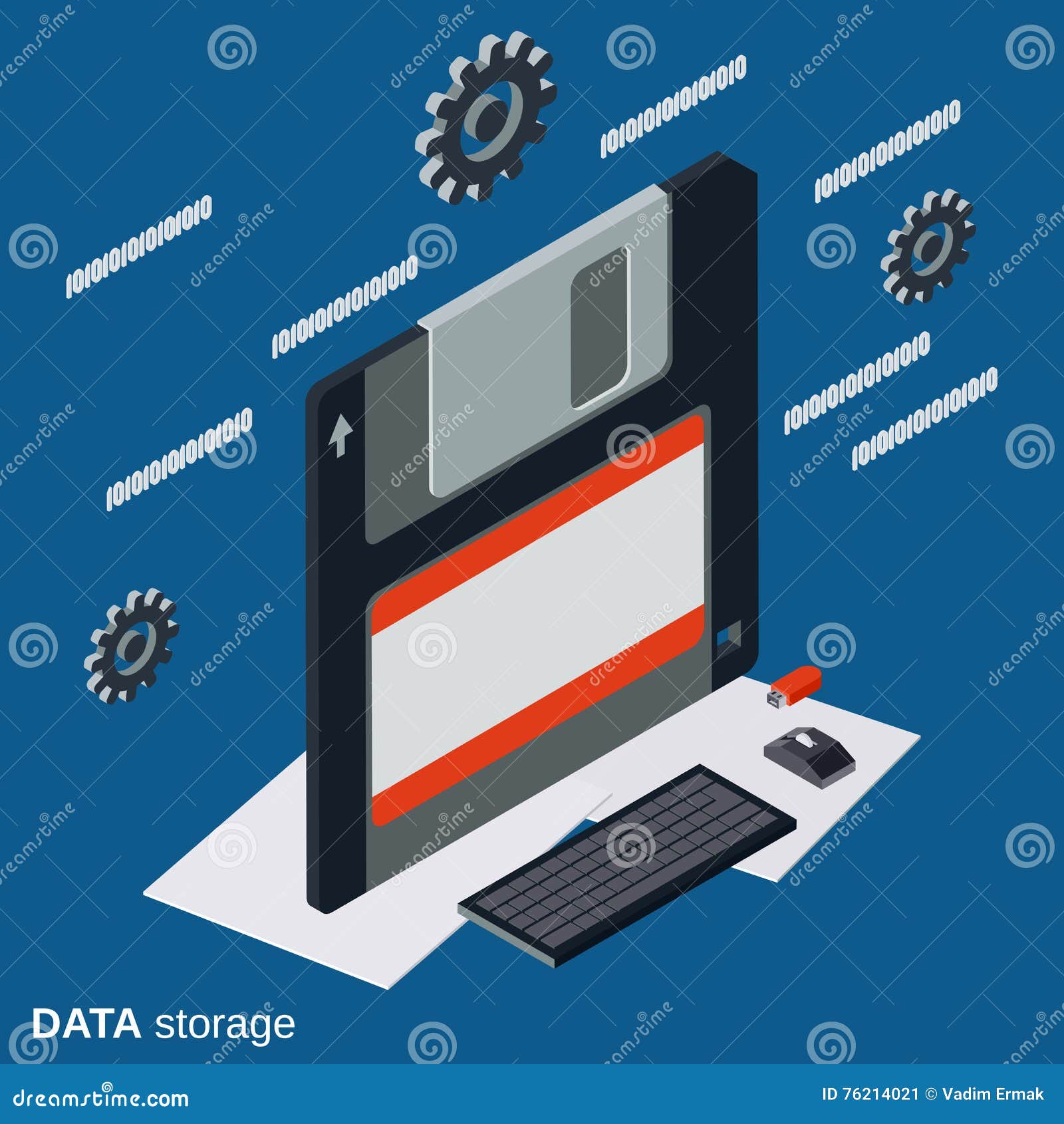 Data Storage Flat Isometric Vector Concept Stock Vector - Illustration ...
