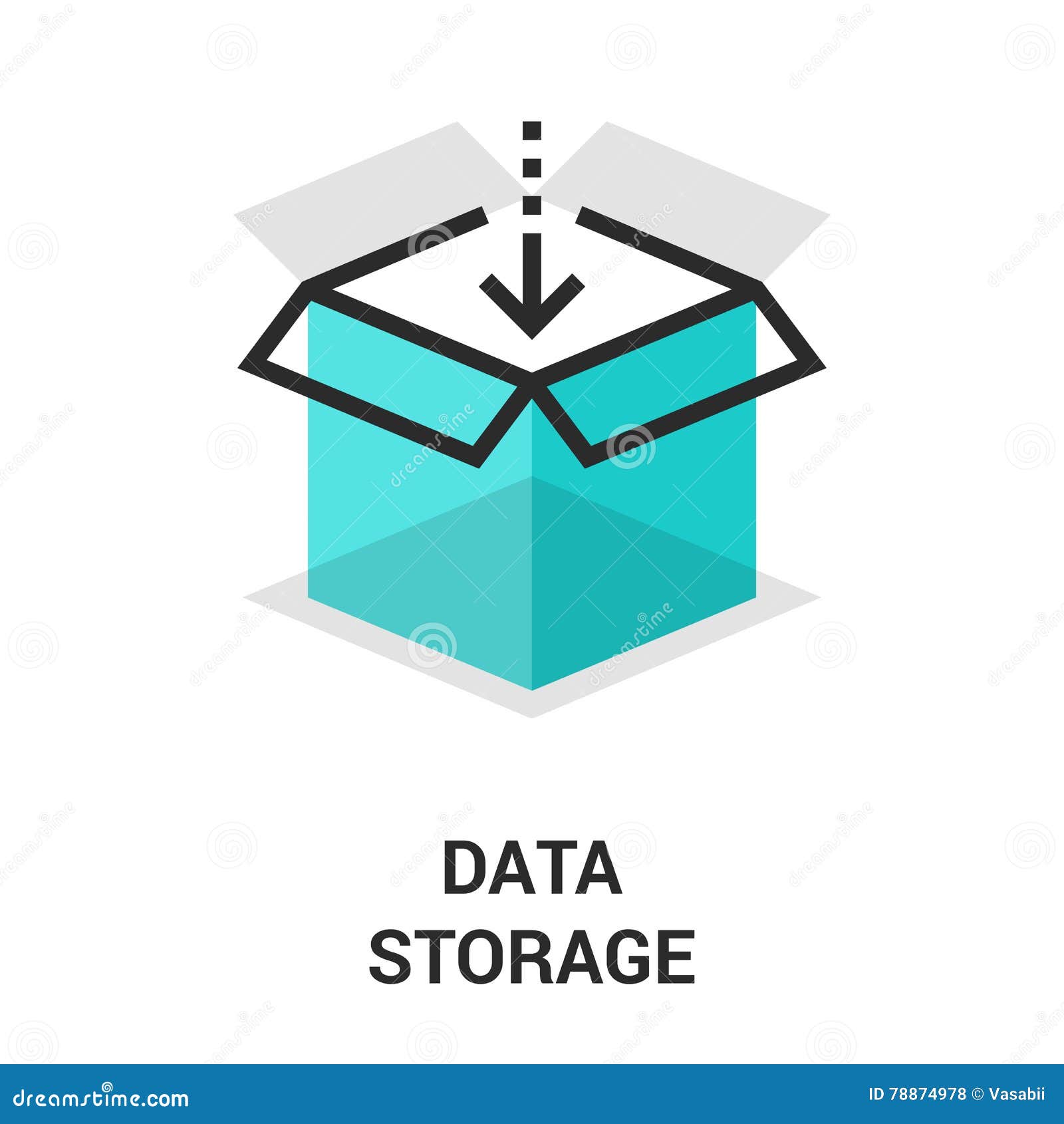Data storage icon stock vector. Illustration of technology - 78874978