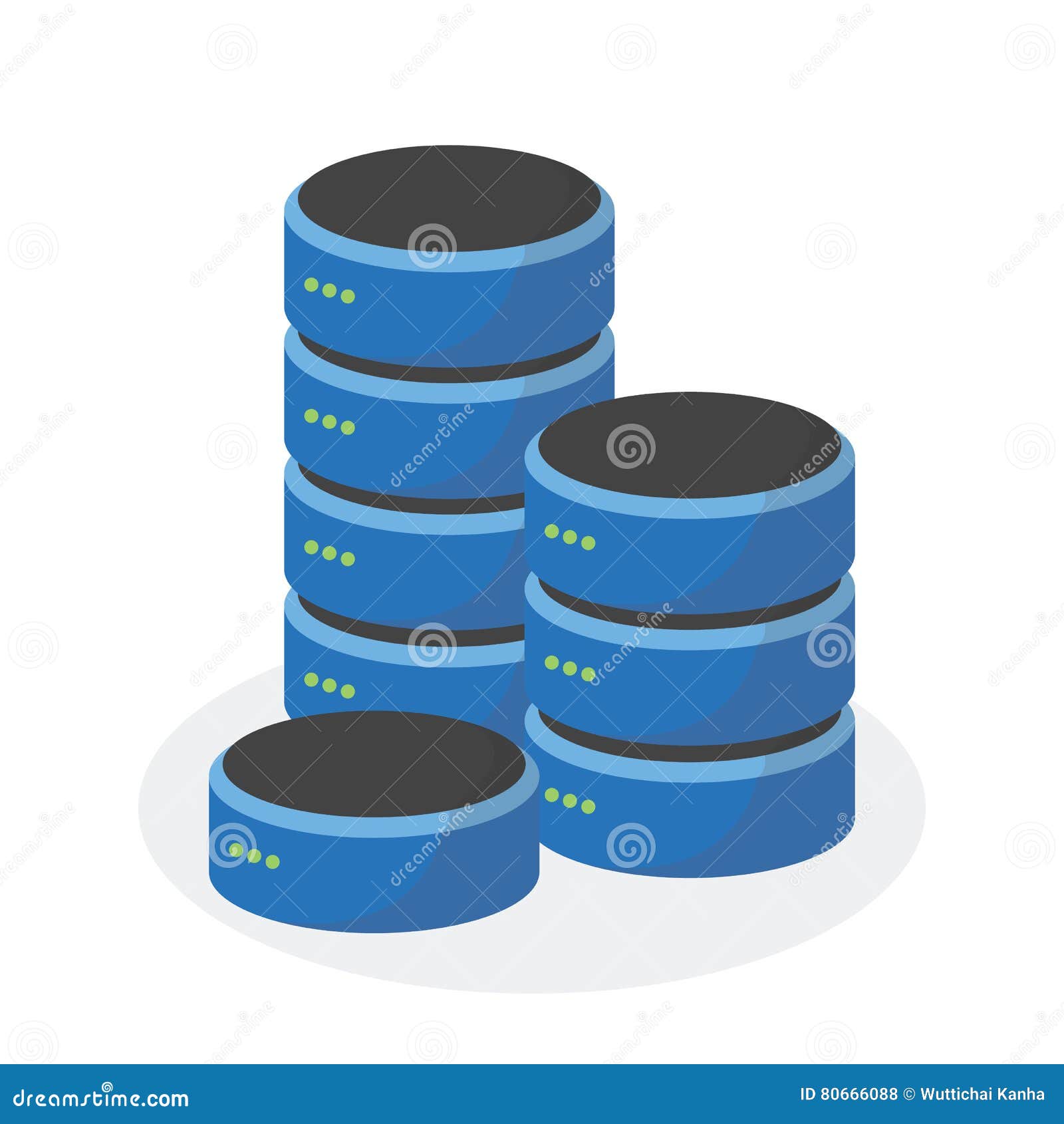 Data Storage Icon with Multi Base Storage, ESP10. Stock Vector ...
