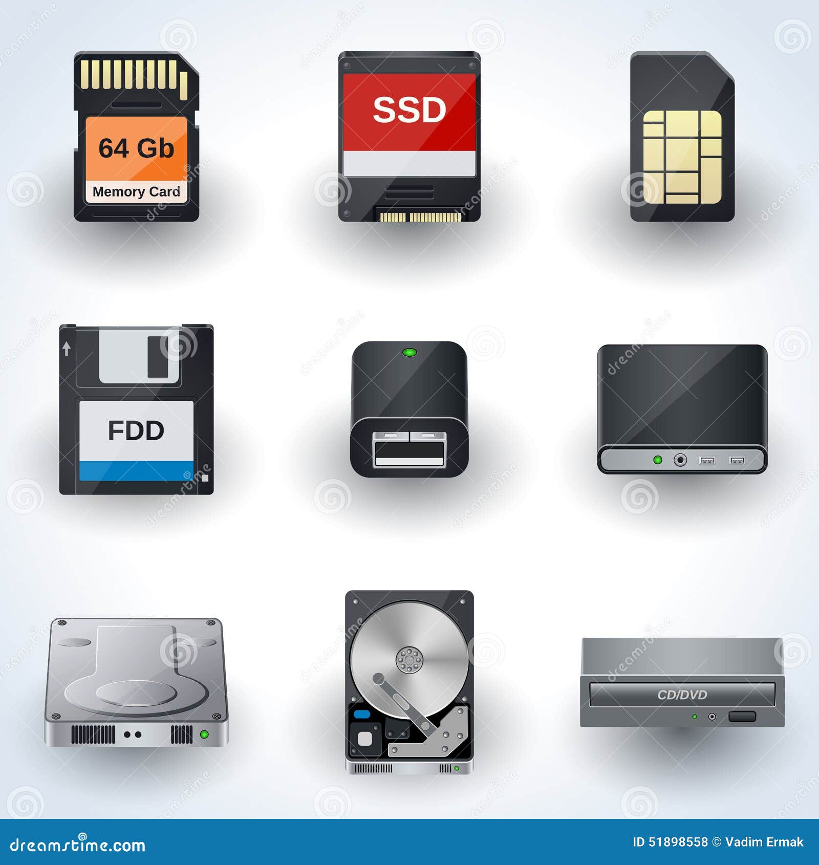 Data storage icons stock vector. Illustration of carrier - 51898558