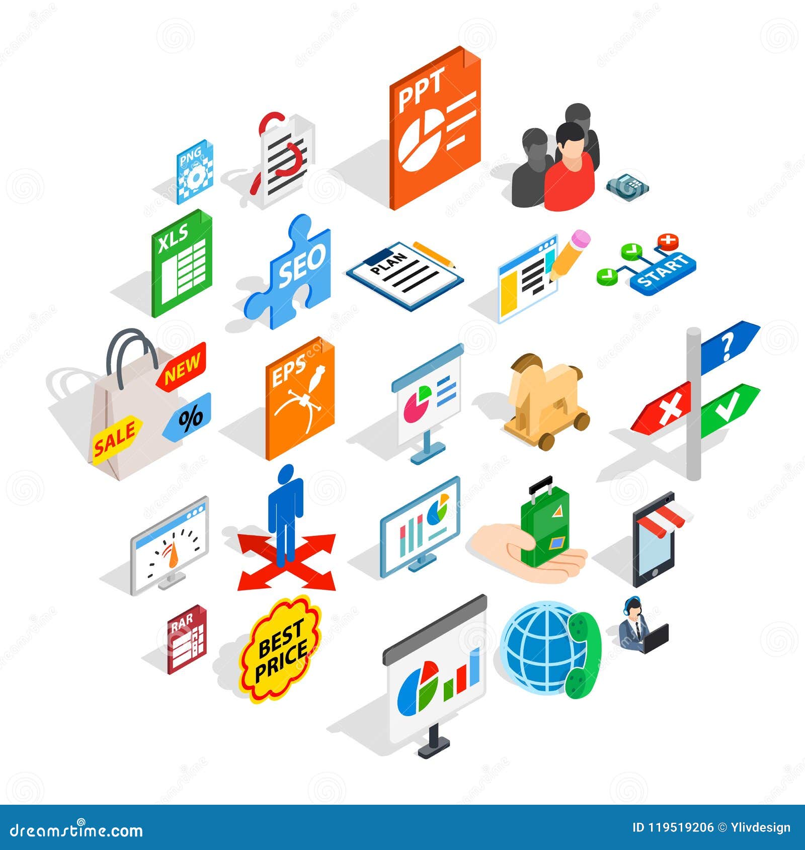 Data Storage Icons Set, Isometric Style Stock Vector - Illustration of ...