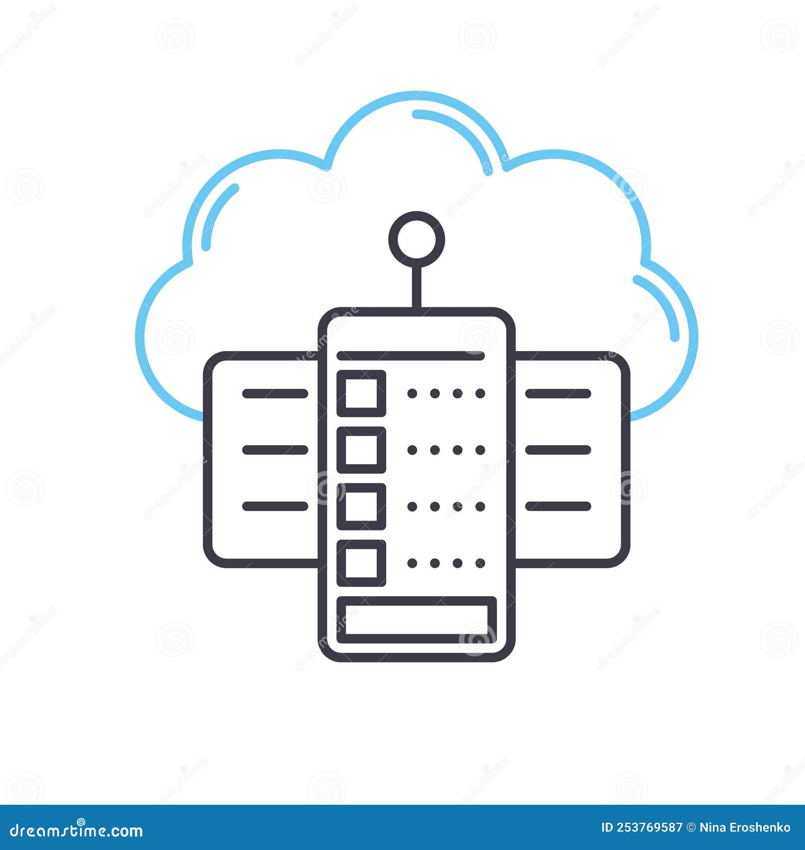 Data Storage Line Icon, Outline Symbol, Vector Illustration, Concept ...