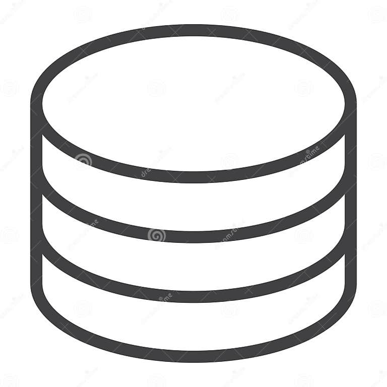 Data Storage Line Icon, Web and Mobile, Database Stock Vector - Illustration of icon, drawn ...